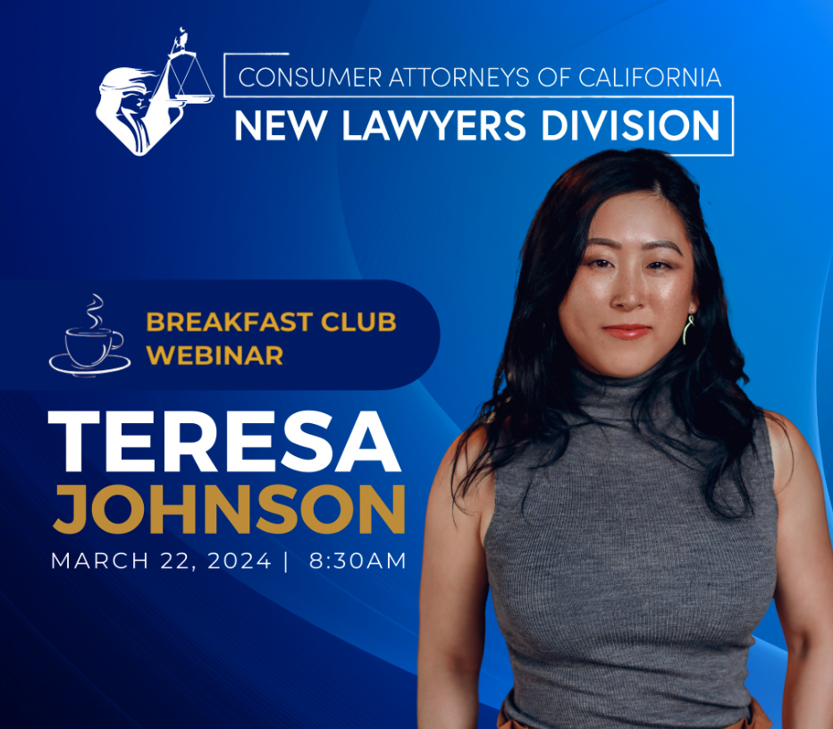 Teresa Johnson at CAOC New Lawyer Division's Breakfast Club Webinar ...