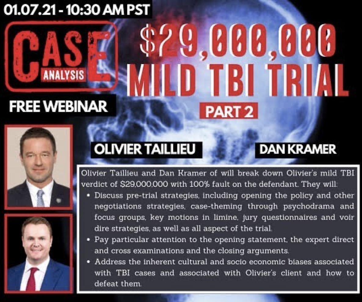 Case Analysis Mild $29,000,000 TBI Verdict - Kramer Law